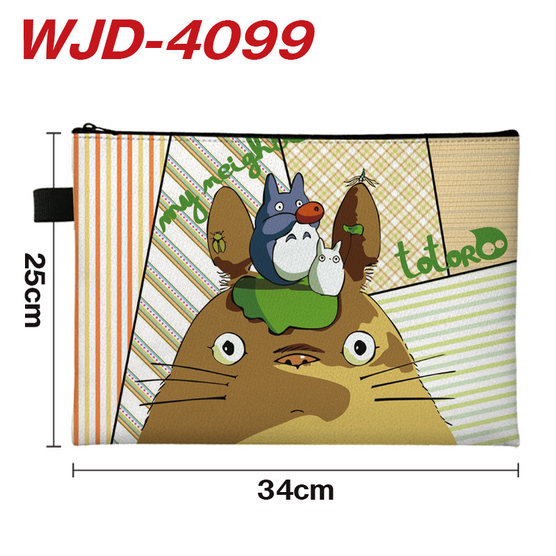 Totoro Anime Full Color Canvas A4 Student File Bag Information Bag ...