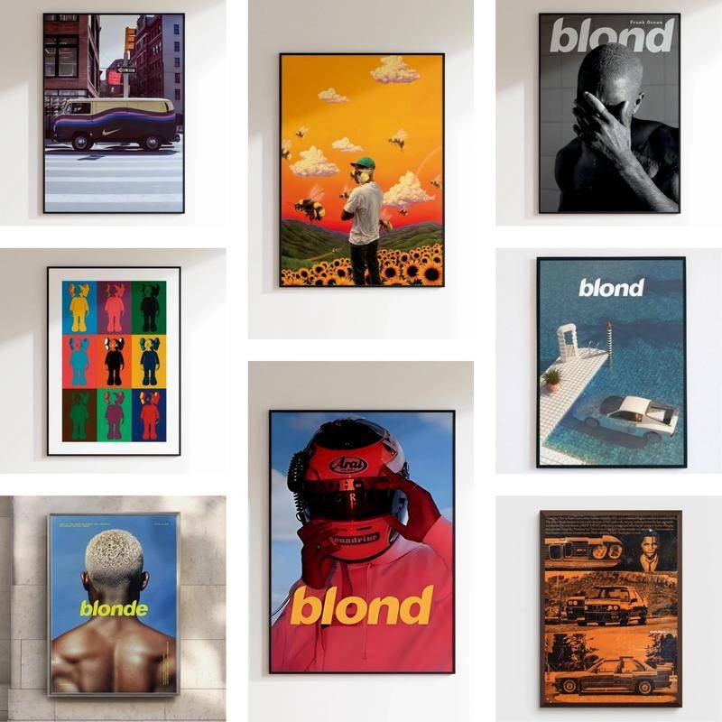 Frank Ocean 'BLOND' Vintage Canvas Poster, Frank Ocean, Blond, office ...