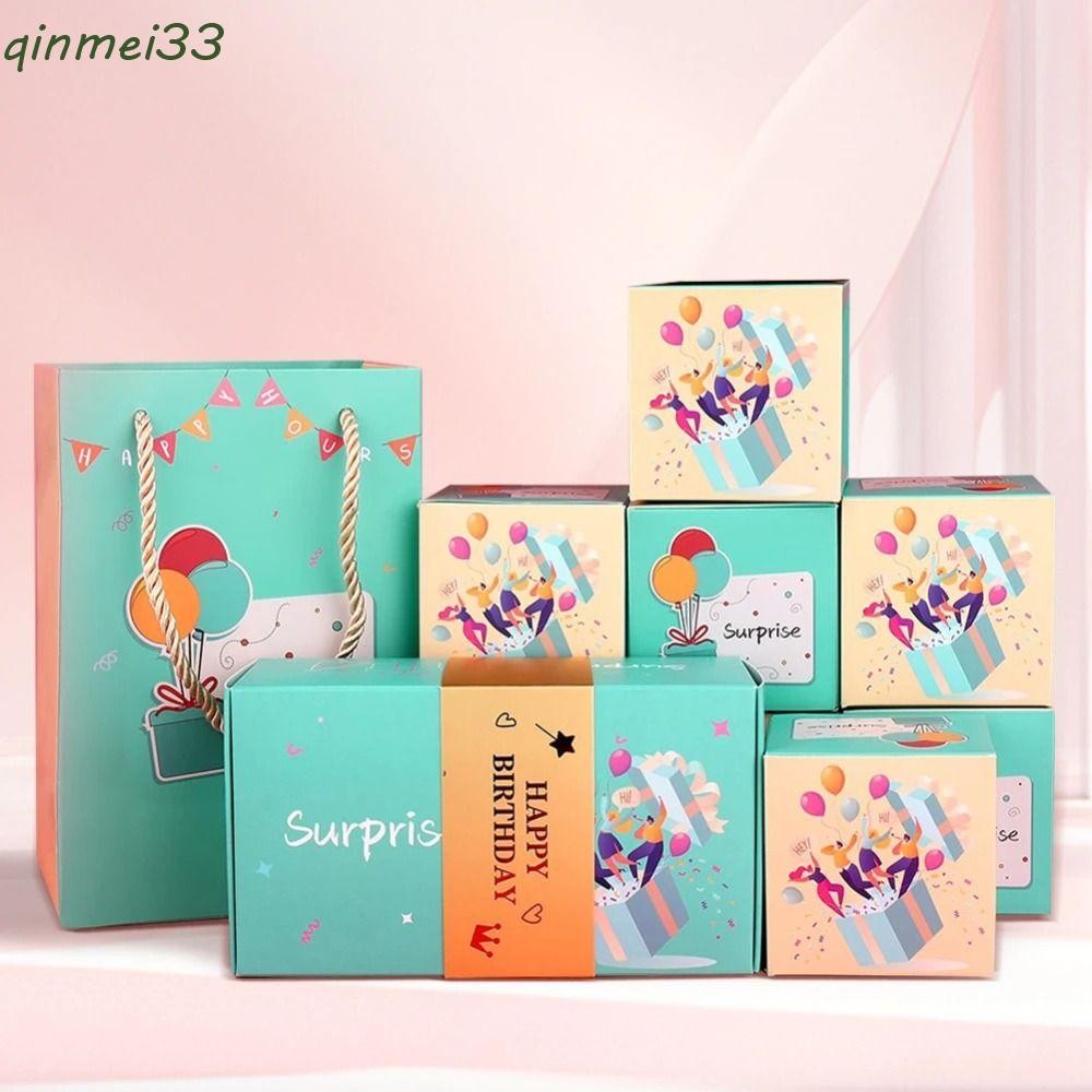 QINMEI 10/16/20Pcs Cash Gift Box, Cash Bounce With Confetti Bouncing ...