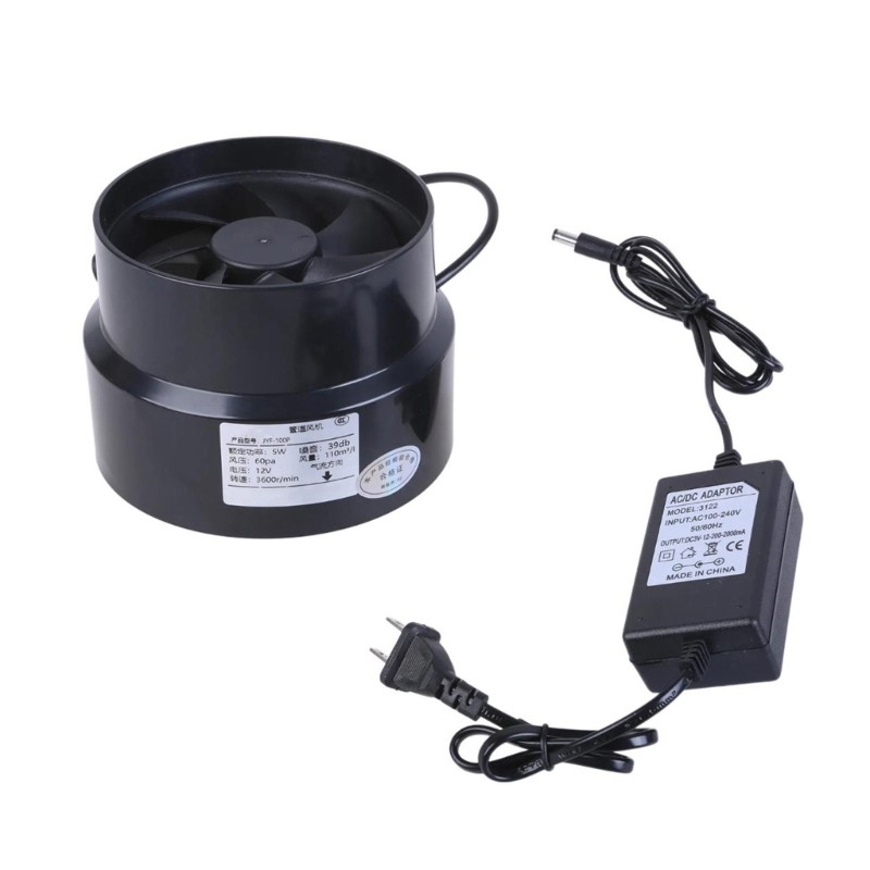 HL Duct Fan Powerful Inline Extractor Fan 12V 5W Duct Blower 110-100mm ...