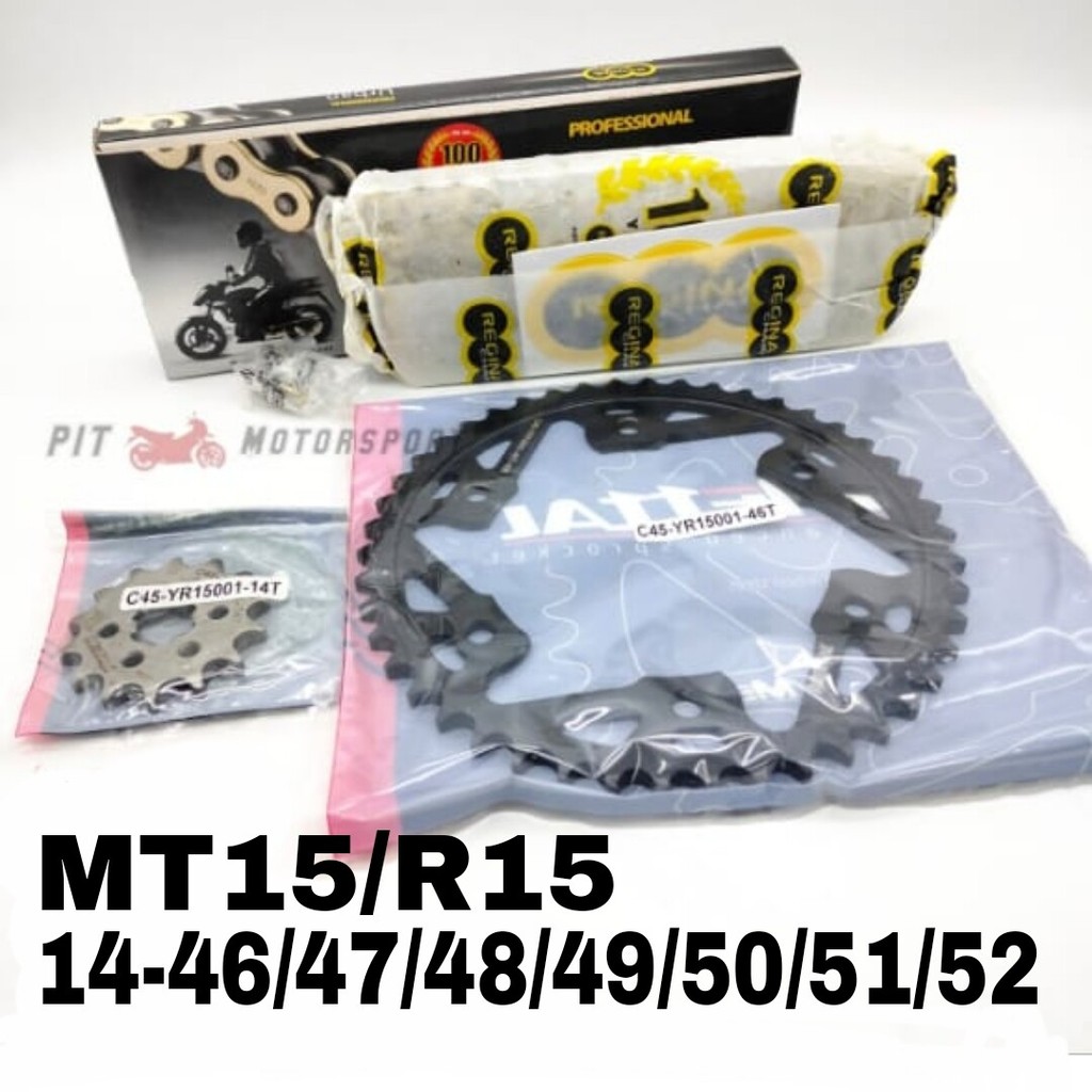 REGINA YAMAHA R15 V3 MT15 Sprocket Chain Kit Set Rantai Spoket (Full ...