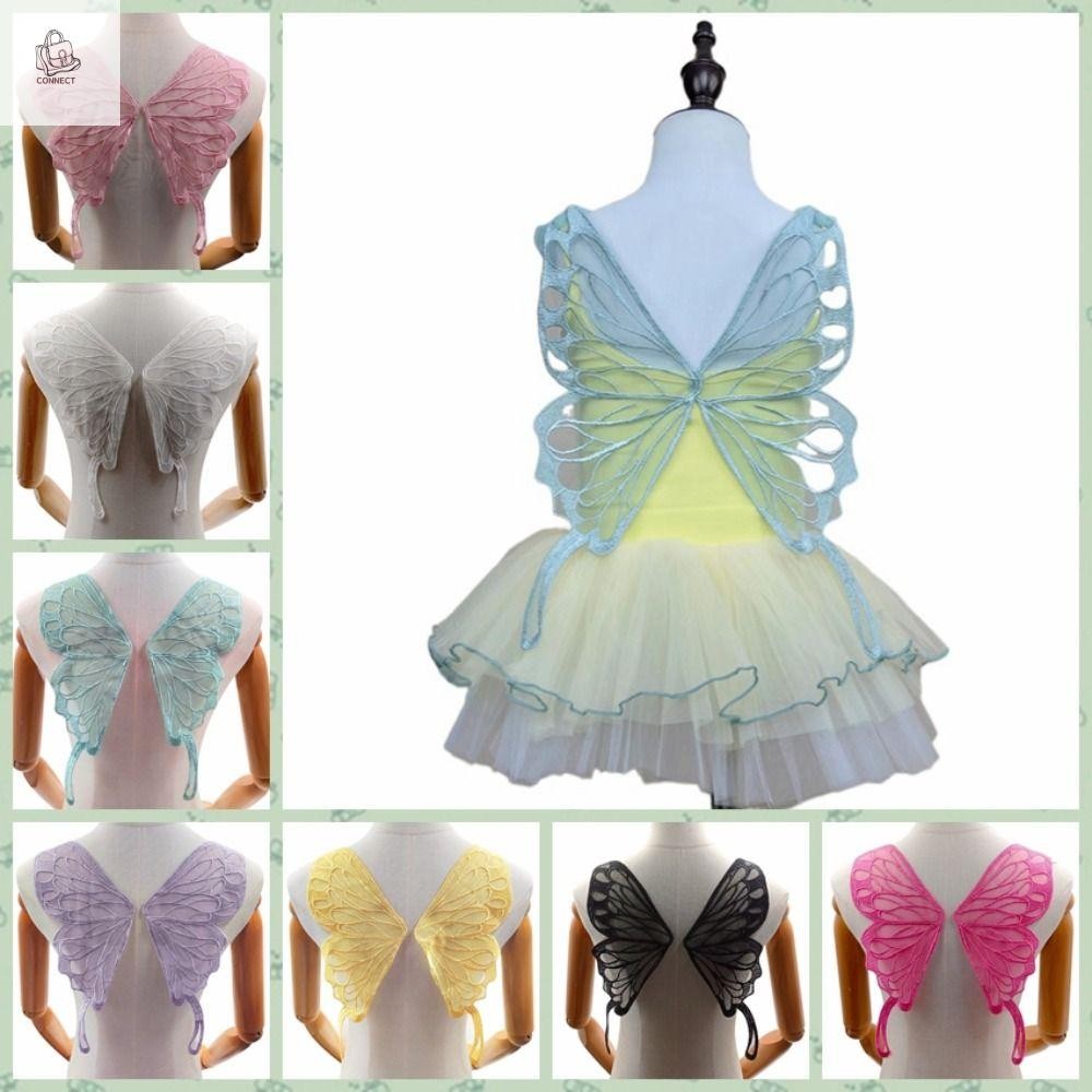 CONNECT Butterfly Wings Appliques, Organza Lace Fabric Butterfly Wings ...
