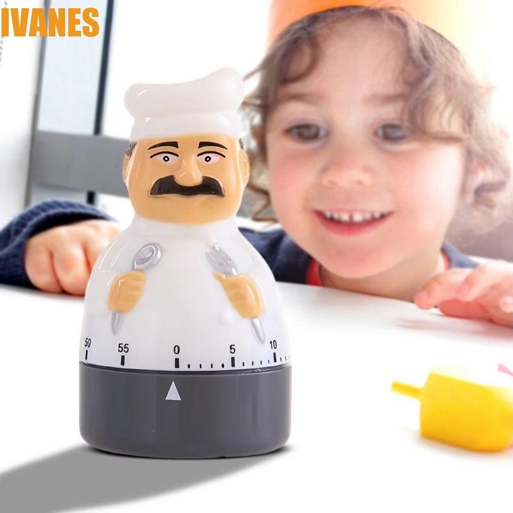 IVANES Cooking Time Manager Clock, Chef Shaped Digital Mechanical ...