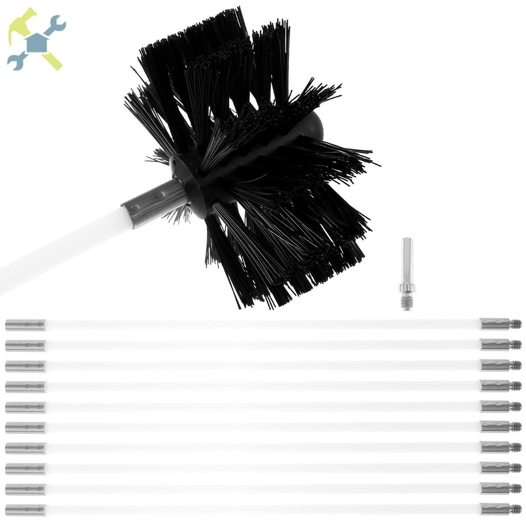 12Pcs Chimney Sweep Brushes Kit Dryer Duct Vent Cleaning Set with 10 ...