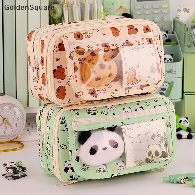 GG 9-Layer Pencil Bag Creative Capybara/Panda Pen Bag Large Capacity ...