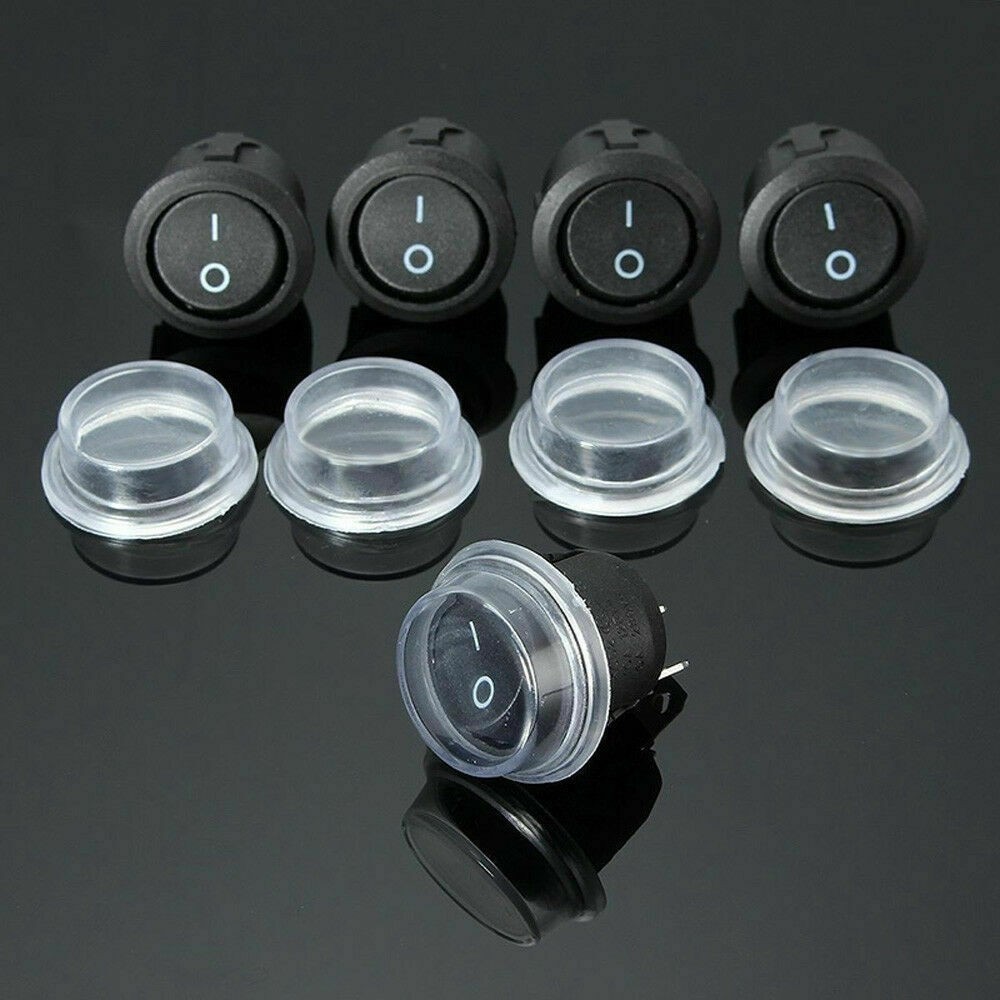 Toggle Switch Snap-in Waterproof Cover 5pcs/Set Black Boat Button Mini ...