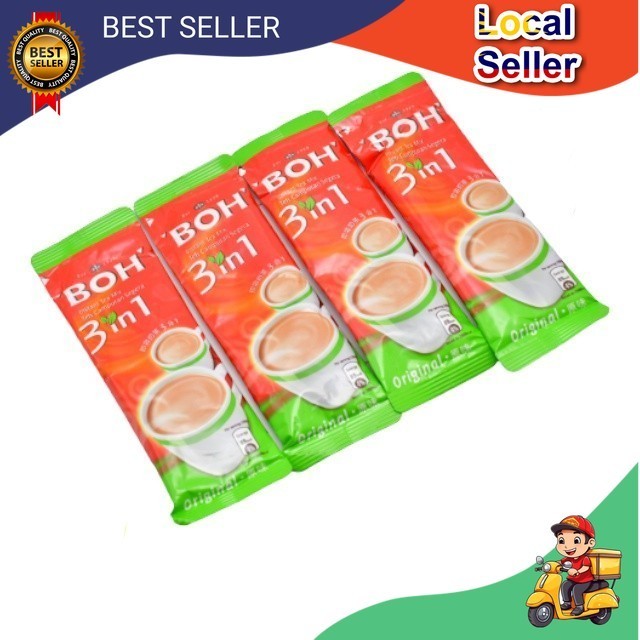 (4pcs) Teh Tarik Segera, Teh Susu Segera, Teh BOH 3 In 1 Instant Tea ...