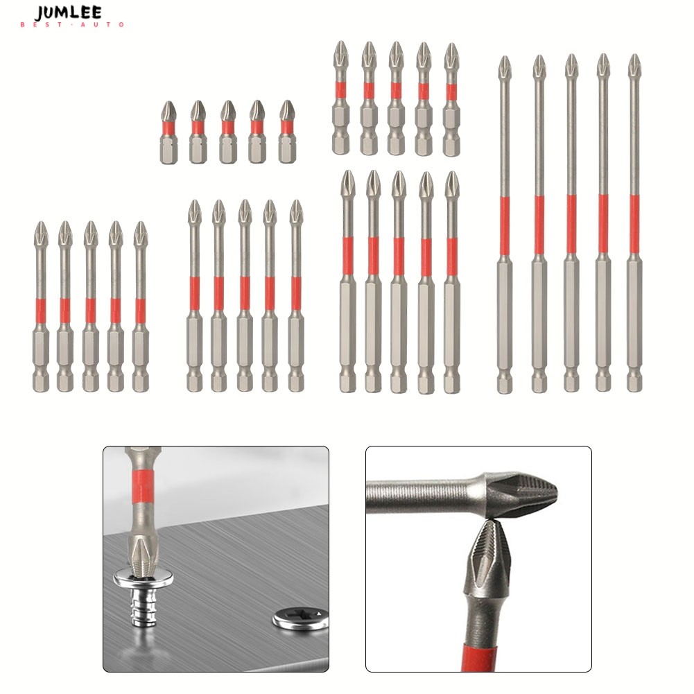 JUMLEE ️5pcs PH2 Magnetic Cross Bit Set for Impact Batch Head Hardness ...