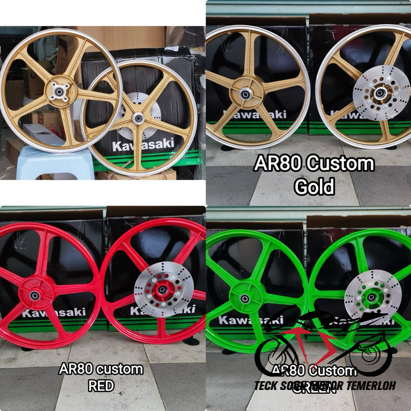 (KAWASAKIi) NEW AR80 PNP EX5 DREAM GOLD RED GREEN SPORT RIM CUSTOM HUB ...
