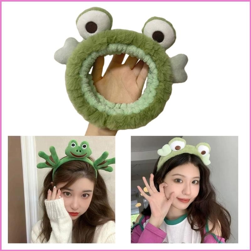 Royal Carnivals Green Frog Headband Plush Hairbands Cute Girls Washing ...