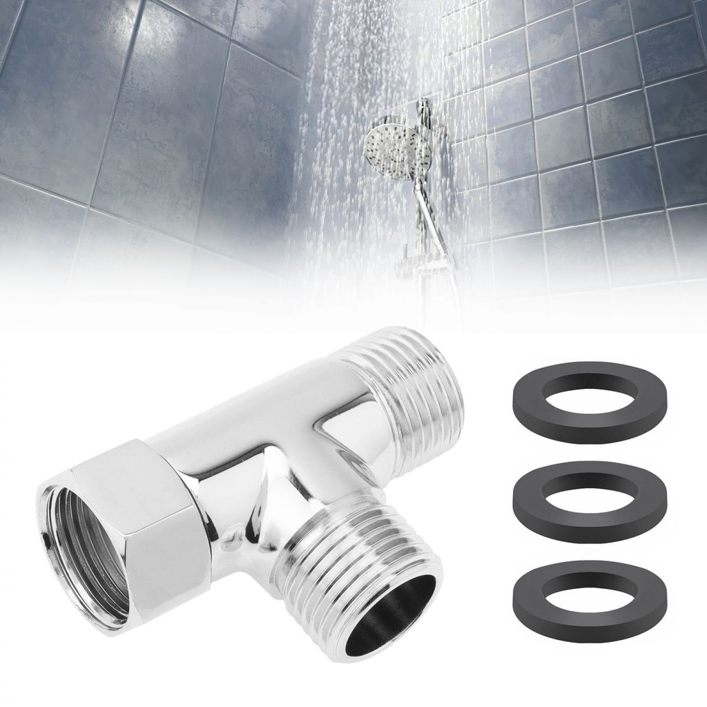 G1/2 inch T Shape Adapter Connector Solid Brass 3 Way Diverter Valve ...
