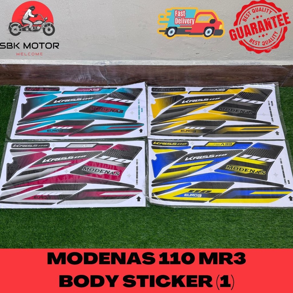 MODENAS MR3 STICKER MR3 2019 (1) KRISS110 EURO 3 BODY STICKER LAMBANG ...