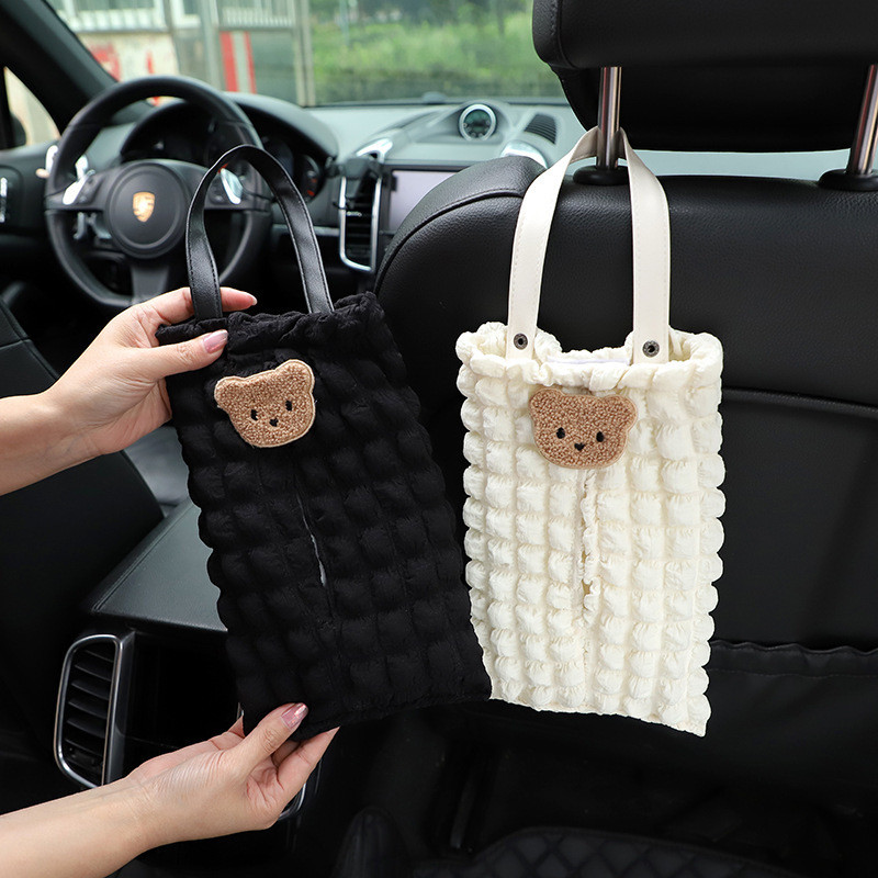 Car mounted tissue box, seat hanging design, creative, cute, high-end ...