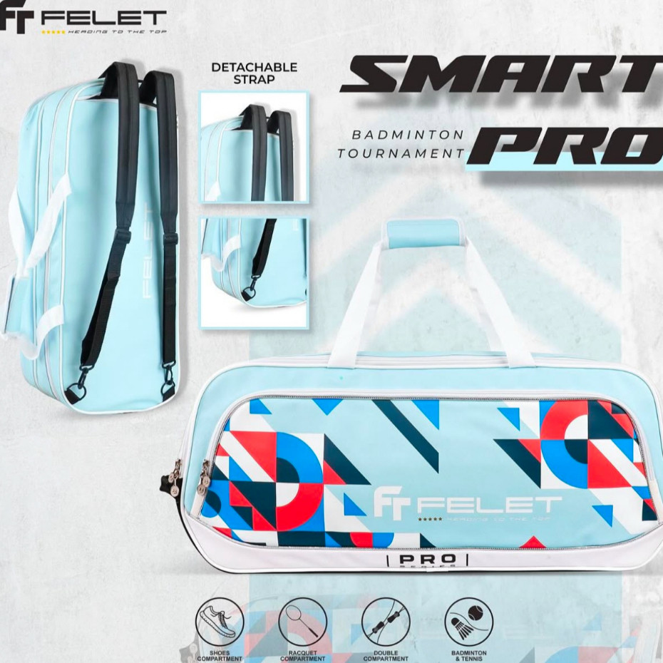 Badminton BAG FELET SMART PRO BAG SQUARE BACKPACK SMARTPRO Tennis ...