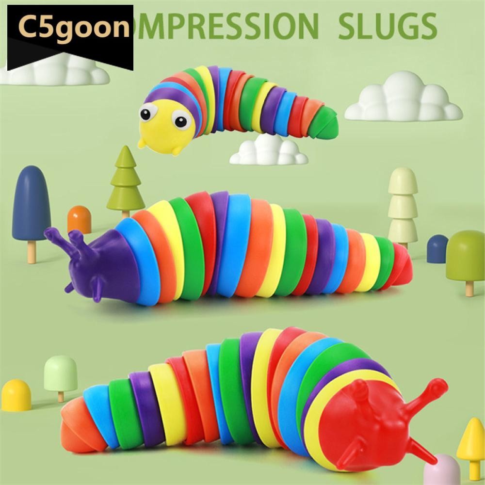 C5GOON 3D Emulation Worm Fidget Toy Slug Articulated Realistic Insects ...
