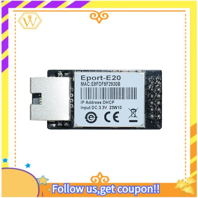 【W】Eport-E20 Network Server Port 3.3v Serial to Ethernet Embedded Module IOT Device Support DHCP ...