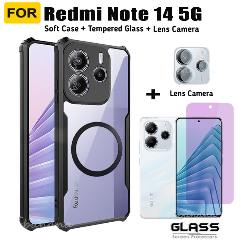 Redmi Note 14 5G Acrylic Shell Protective Cover With Ring Iron Sheet ...
