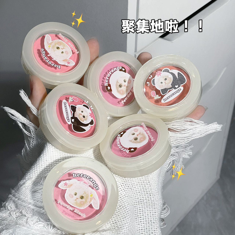 Cadangan gadis kecil # HERORANGE comel meow monokromatik pemerah pipi ...