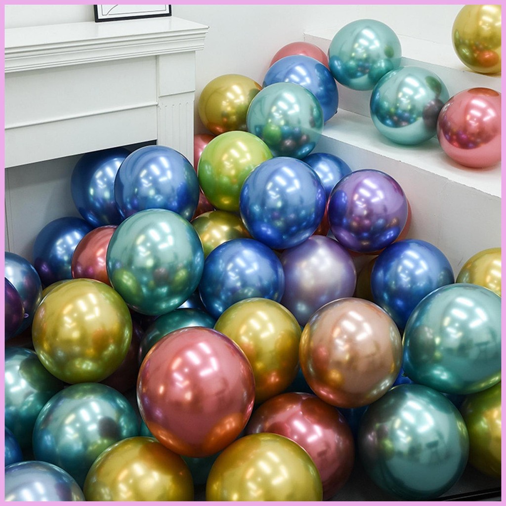 Metal Balloons 12 Inch Latex Balloon Set 12 Inch Assorted Color 50X ...
