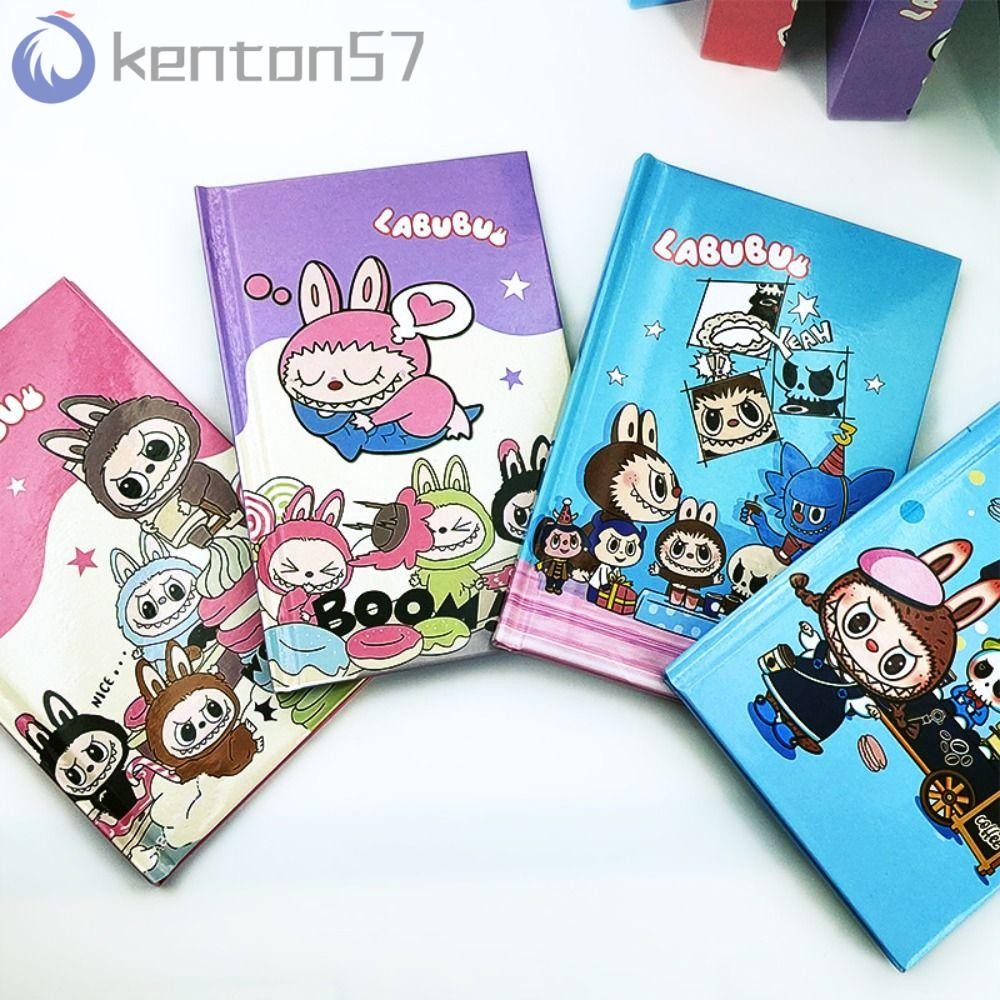 KENTON Labubu Diary Notepad, Cartoon Color Page Notebook With Key Lock ...