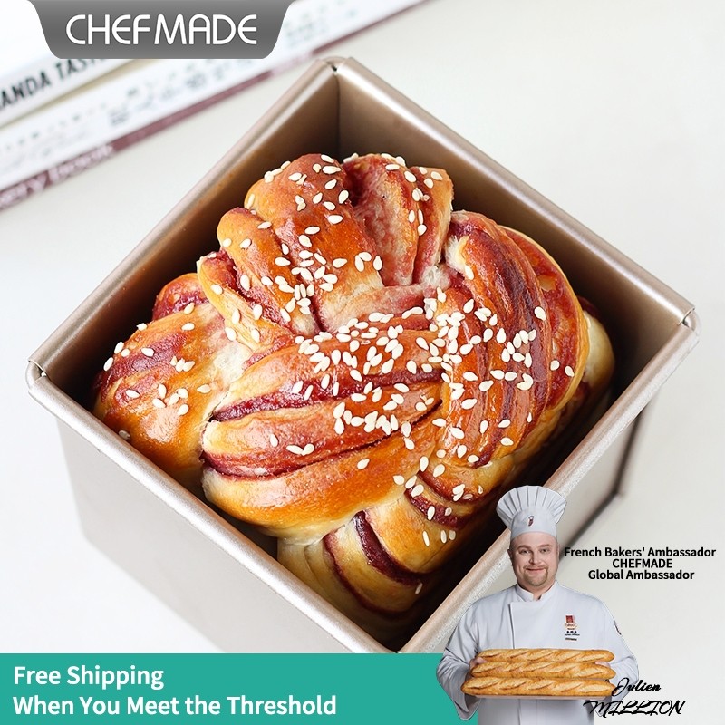 [CHEFMADE.os] Square non-stick toaster box with lid Toast Box Bread Pan ...