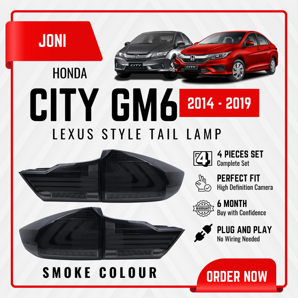 Honda City 2014 - 2019 GM6 / FL Lexus Design tail lamp with Welcome Light + sequential signal ...