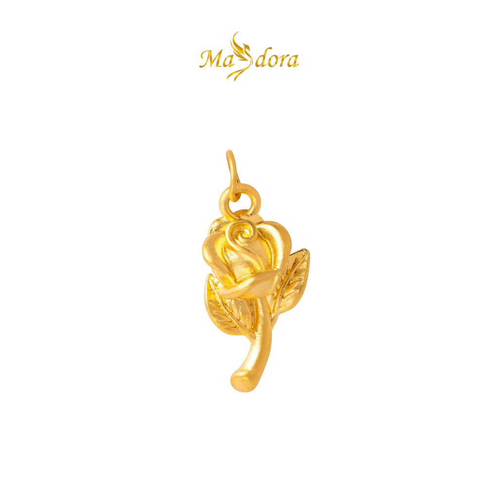 MASDORA 999 Gold Pendant Loket Emas ~ 3D Vast Rose (EMAS 999/24K) -- FREE 925 SILVER NECKLACE ...