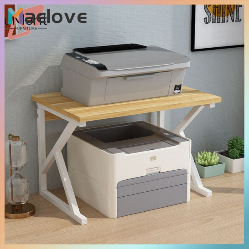 Printer Shelf Office Desk Surface Panel Copier Bracket Double Storage ...