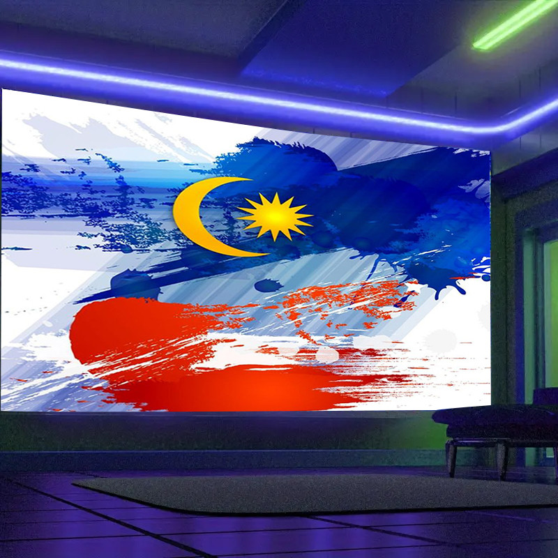 Artistic National Flag Merdeka Tapestry, Unique Decoration for Malaysia ...