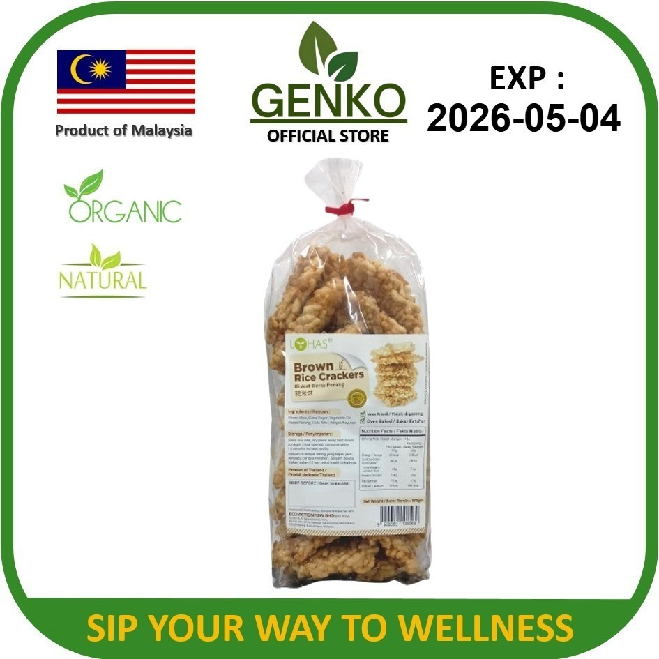 LOHAS Brown Rice Cracker 170gm 糙米饼 | Sesame Brown Rice Cracker Healthy ...