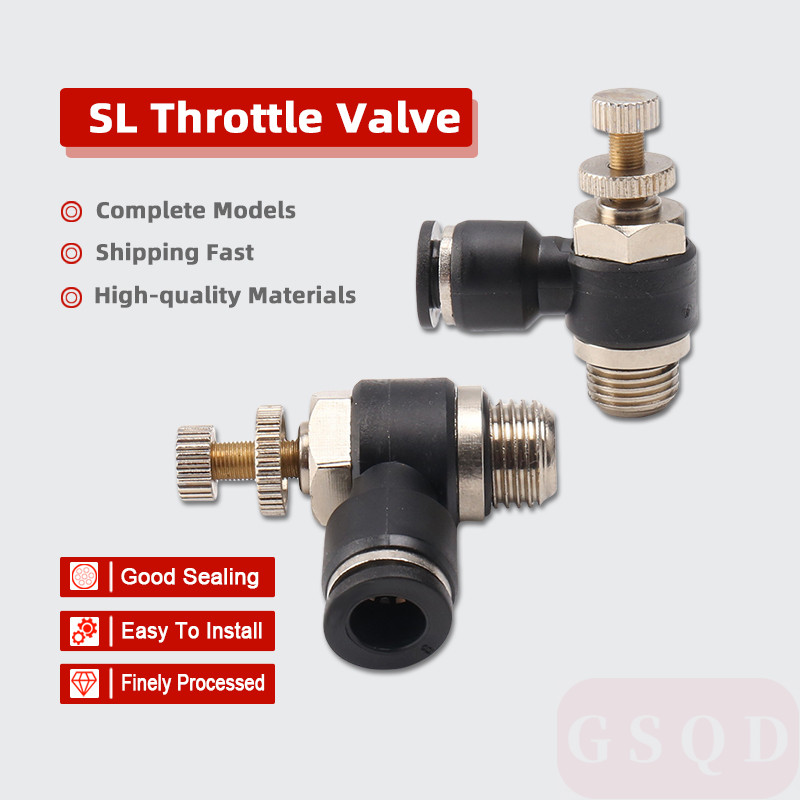 Black Pneumatic Trachea Quick Connector SL Throttle Valve Speed ...