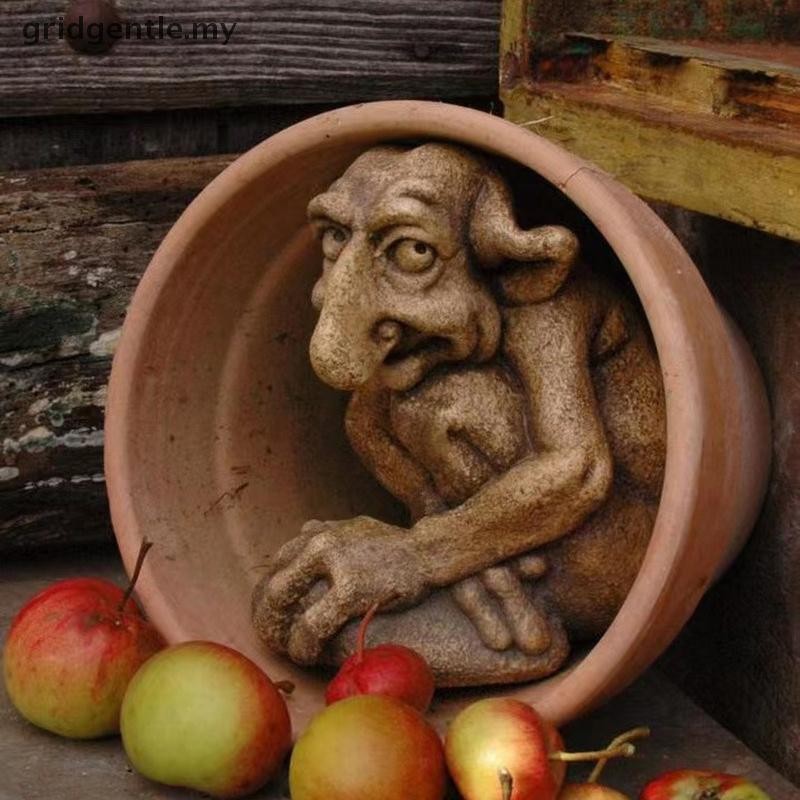 [GDT] 1pc Gothic Troll Sculpture Cast Stone Gothic Troll Sculpture ...