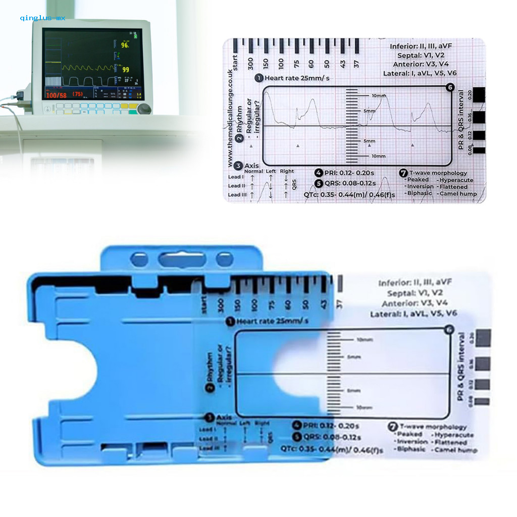 QG Ekg Interpretation Tool Ekg Reference Card Transparent Ekg Caliper ...