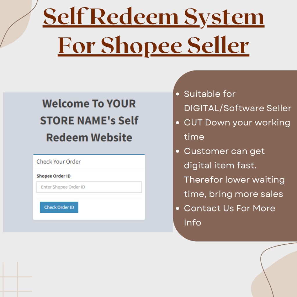 Shopee Self Redeem System, Auto Send Software System, Custom System For ...
