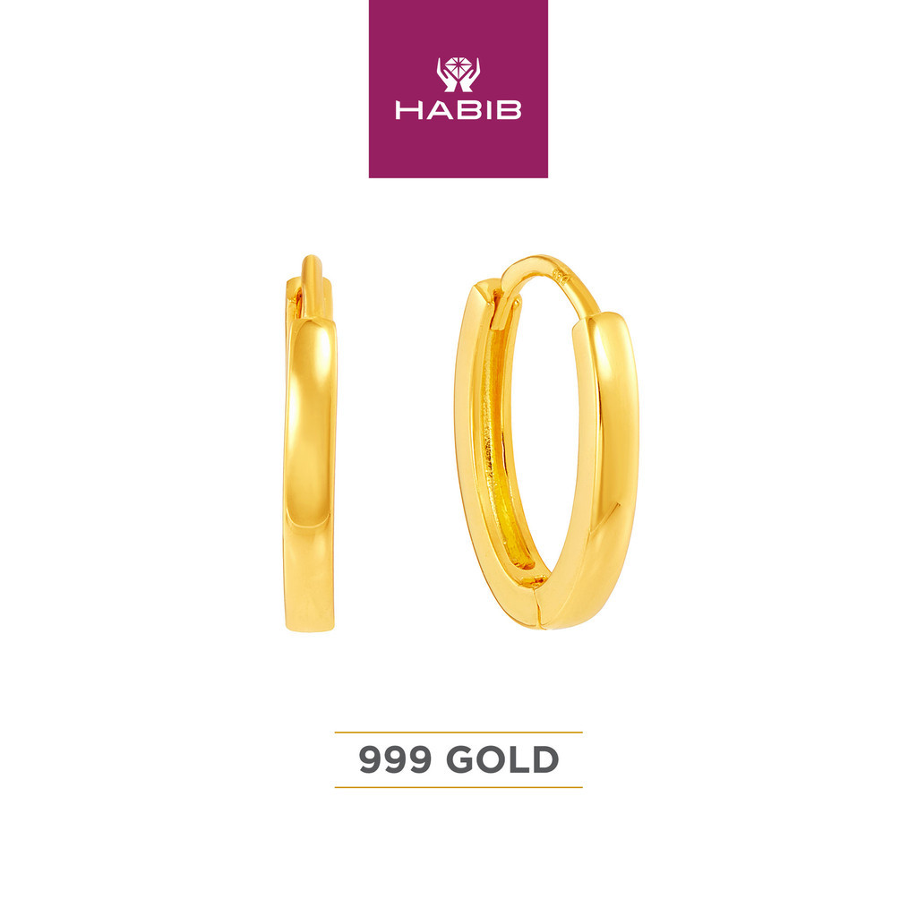 HABIB 999/24K Yellow Gold Earrings 9GE00071124 | Shopee Malaysia