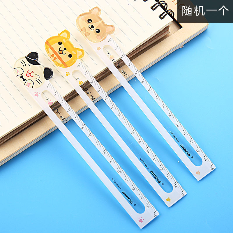 Cartoon Cartoon Animal 15cm Ruler Korean Student Stationery Super Cute ...