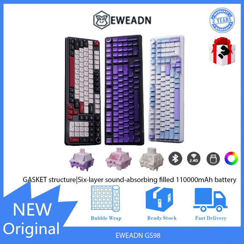 EWEADN GS98 Wireless three-mode bluetooth office gaming e-sports special mechanical keyboard ...
