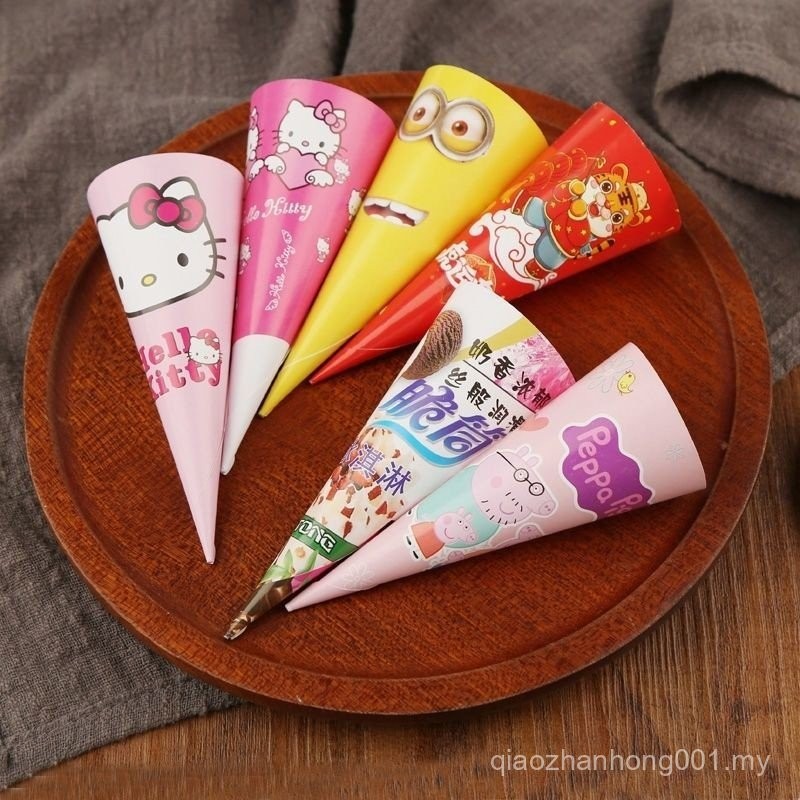 Ice Cream Cone Crisp Tube Cone Wrapping Paper Paper Cover Ice Cream ...