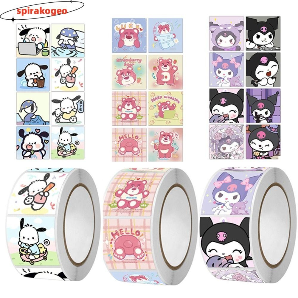 SPIRAKOGEO Kuromi Stickers, Light Weight Square Cartoon Stickers, DIY ...