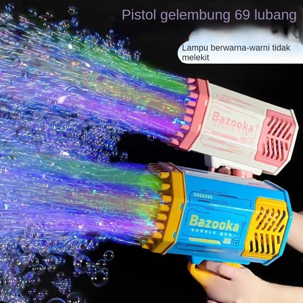 69-hole Bazooka Bubble Machine Automatic Bubble Output Cool Light ...