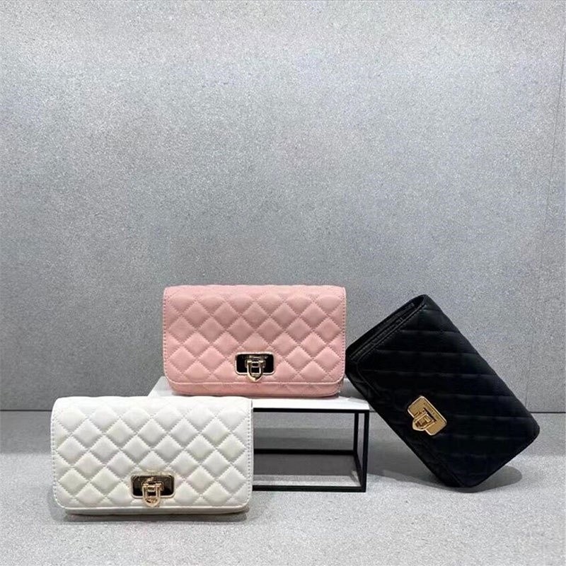 Cnk Adjustable shoulder straps diamond patterned chain single shoulder ...