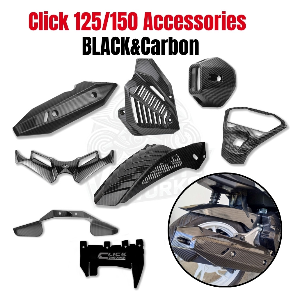 HONDA CLICK 125i/150i V2/V3 ACCESSORIES AND PARTS CARBON FIBER & BLACK ...