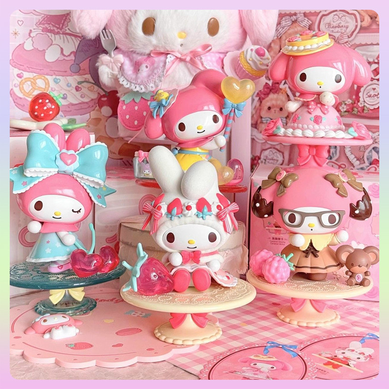 Melody afternoon tea blind box figure toy sanrio blind box set desk ...