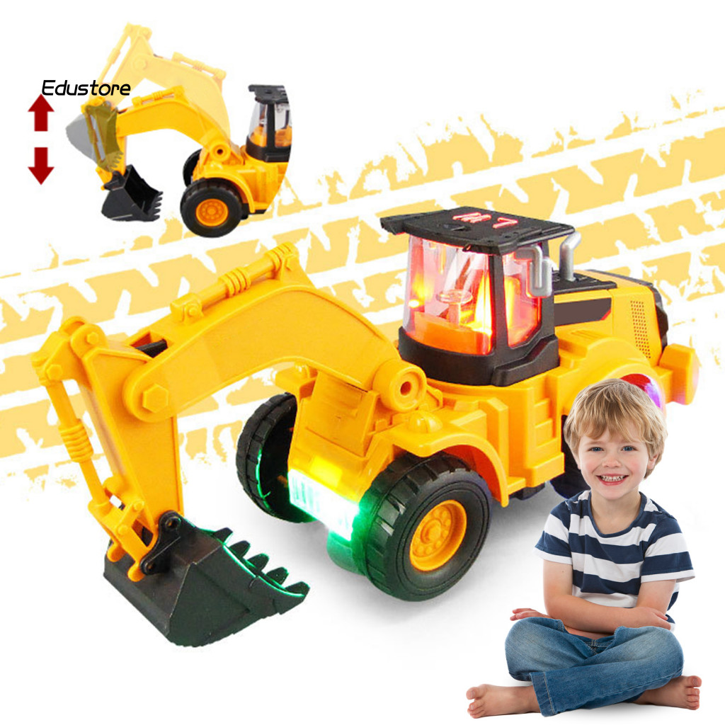 Excavator Toy with Light Sound Kids Digger Truck Toy Electric Excavator ...
