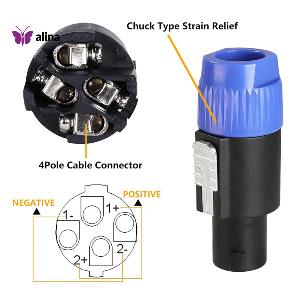 ALINA Speaker Baffle Connector Amplifier Speaker Cable Adapter 20 Pcs ...