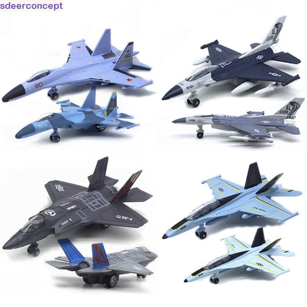 SDEERCONCEPT Fighter Aircraft Toy, Diecast Pullback & Go Aviao Plane ...
