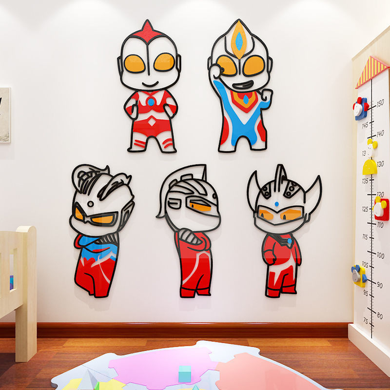 Ultraman Cartoon Anime Stickers Baby Bedroom Wall Decoration Wall ...