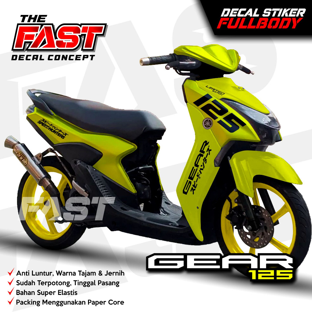 Newest Simple Plain Gear Fullbody Decal Yamah Gear 125 Sticker Mio Gear ...