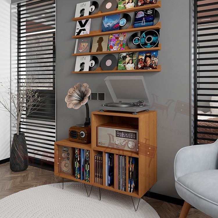 Nordic Style Retro Speaker Gramophone Storage Cabinet Vinyl Record ...