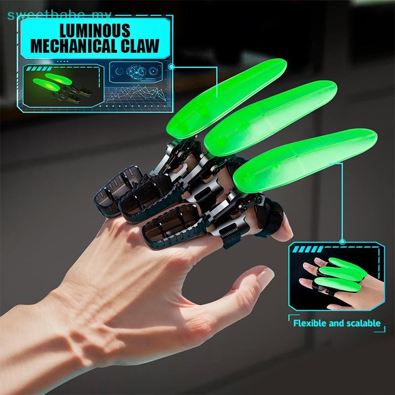 SWEETBABE Creative Retractable Wolf Claws Luminous Mechanical Claws ...